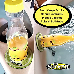 Lil Sucker Slogan Suction Ring Cup Holders, 4 Pack, Drink Secure Coasters, Non-Tipping, Anti-Spill Beverage Companions, Ideal for SUP's Boats Trucks RVs ATV's Vans Outdoor & Home