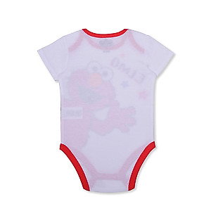 Sesame Street Boys’ Elmo Bodysuit and Jogger Set for Newborn and Infant – Red/White