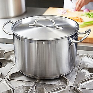 Royal Industries Classic Stock Pot with Cover, 12 qt, 11" x 7" HT, Stainless Steel, Commercial Grade - NSF Certified