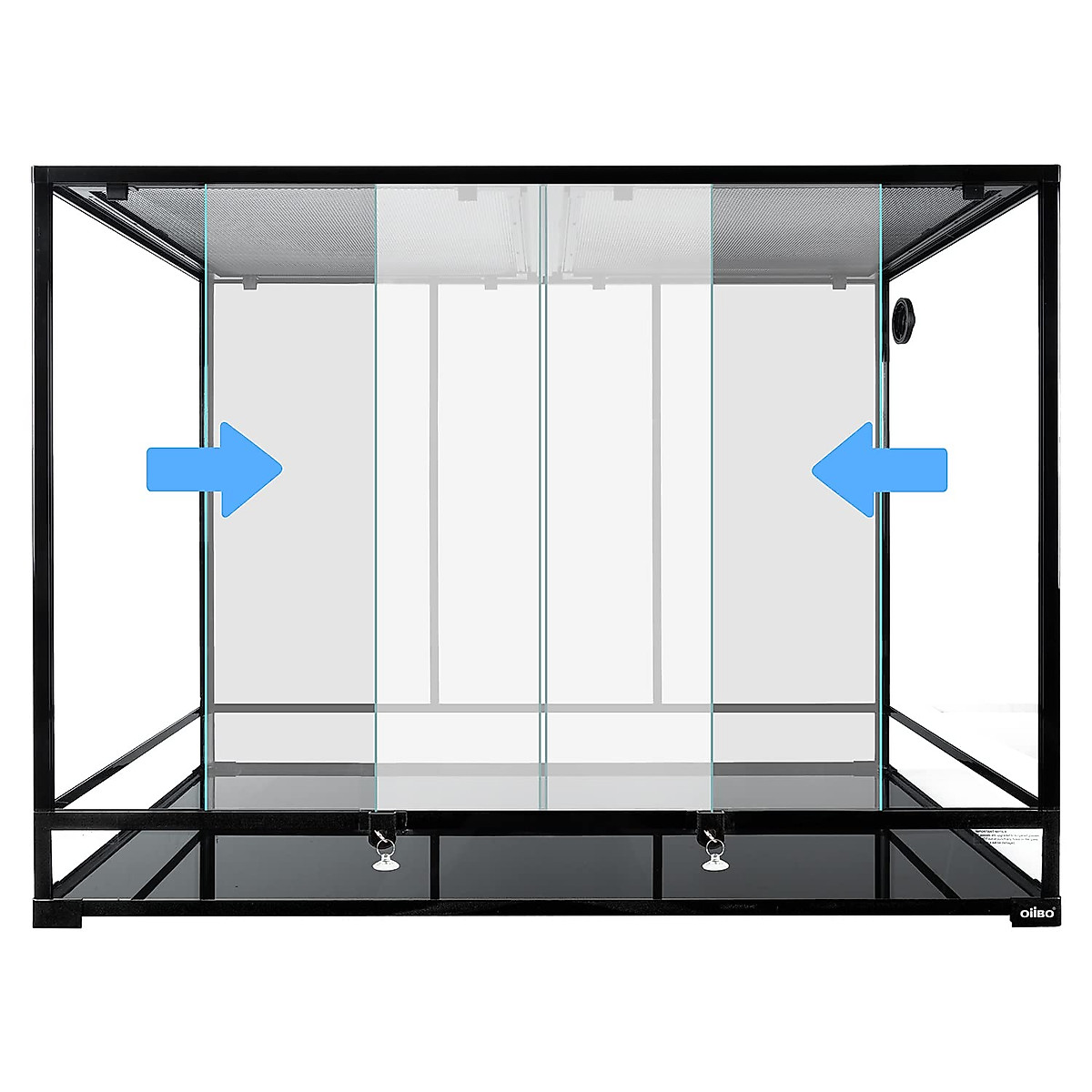 OIIBO 180 Gallon Large Glass Reptile Terrarium, 48" x 24" x 36" Tall & Wide Reptile Tank Front Opening Terrarium Tank with Double Sliding Door Top Screen Ventilation Reptile Habitat