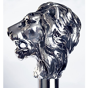 Pasotti Ombrelli Silver Lion Walking Stick Cane