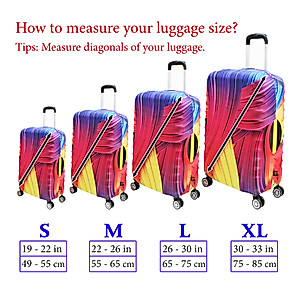 Luggage Cover Suitcase Protector Fits 19-33 Inch TSA Approved Travel Suitcase Cover Washable Dustproof Anti-Scratch (M (22-26 inch), Cute Cat)