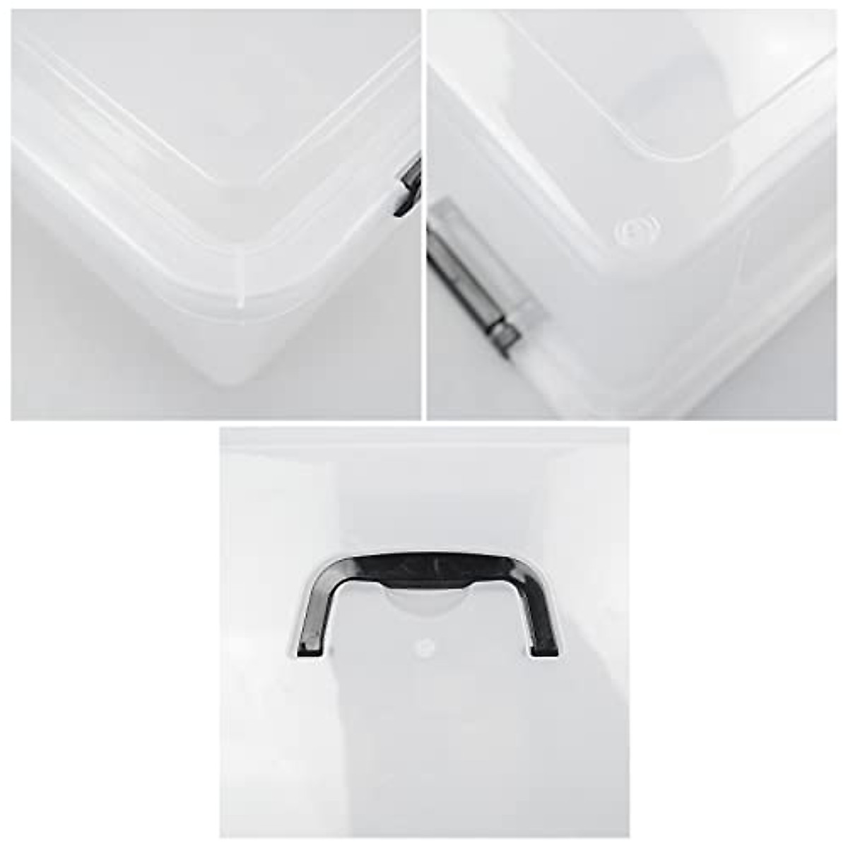 CadineUS 17.5 Liter Clear Boxes, Plastic Storage Bin with Lid Set of 4