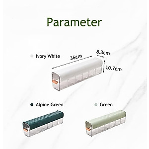 Socks Underwear Wall Mount Drawer Organizer, Switchable 6 Cell Drawer Acrylic Organizers Self-Adhesive Anti Dust Storage Boxes for Clothes Socks Lingerie Underwear Ties (Green)