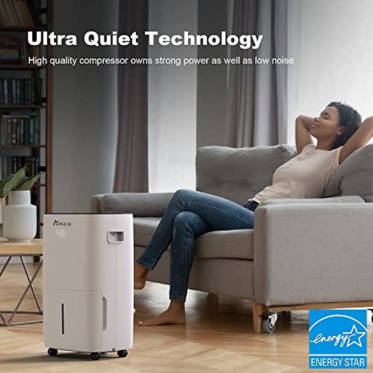 70-Pint Energy Star Dehumidifier for Basement - 5500 Sq. Ft. Quiet Dehumidifier for Large Capacity Room Home Bathroom Basements - Auto Continuous Drain Remove Moisture