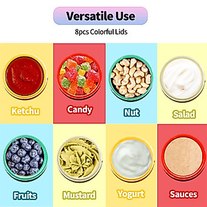 Elykorrne 8 Pack Salad Dressing Container To Go, 0.9oz Small Sauce Containers, Plastic Condiment Containers with Lids, Reusable Condiment Cup Leak-proof for Lunch Bento Box Kids (Circular-2)