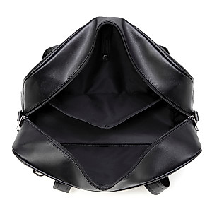 Chillpaper Large Japanese Shoulder Bag,Faux Leather Tote Messenger Crossbody Bookbag with Pink Pompom Stripe Strap (A3 Big Size, Black)