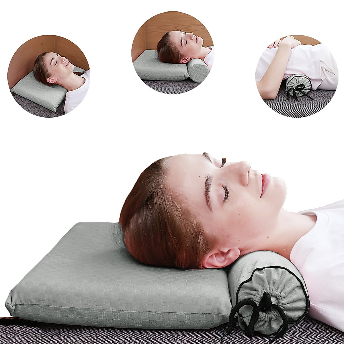 Neck Stretcher for Pain Relief Sleeping Pillow, Neck and Shoulder Relaxer Cervical Traction Device Pillow for Muscle Relax and TMJ Pain Relief