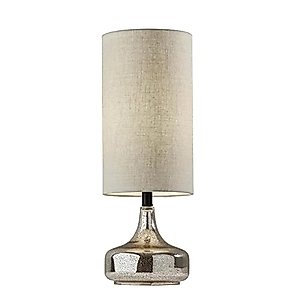 Adesso 1551-01 Cassandra Table Lamp, 23.75 in, 60W, Cracked Mercury Glass/Black, 1 Table Lamp