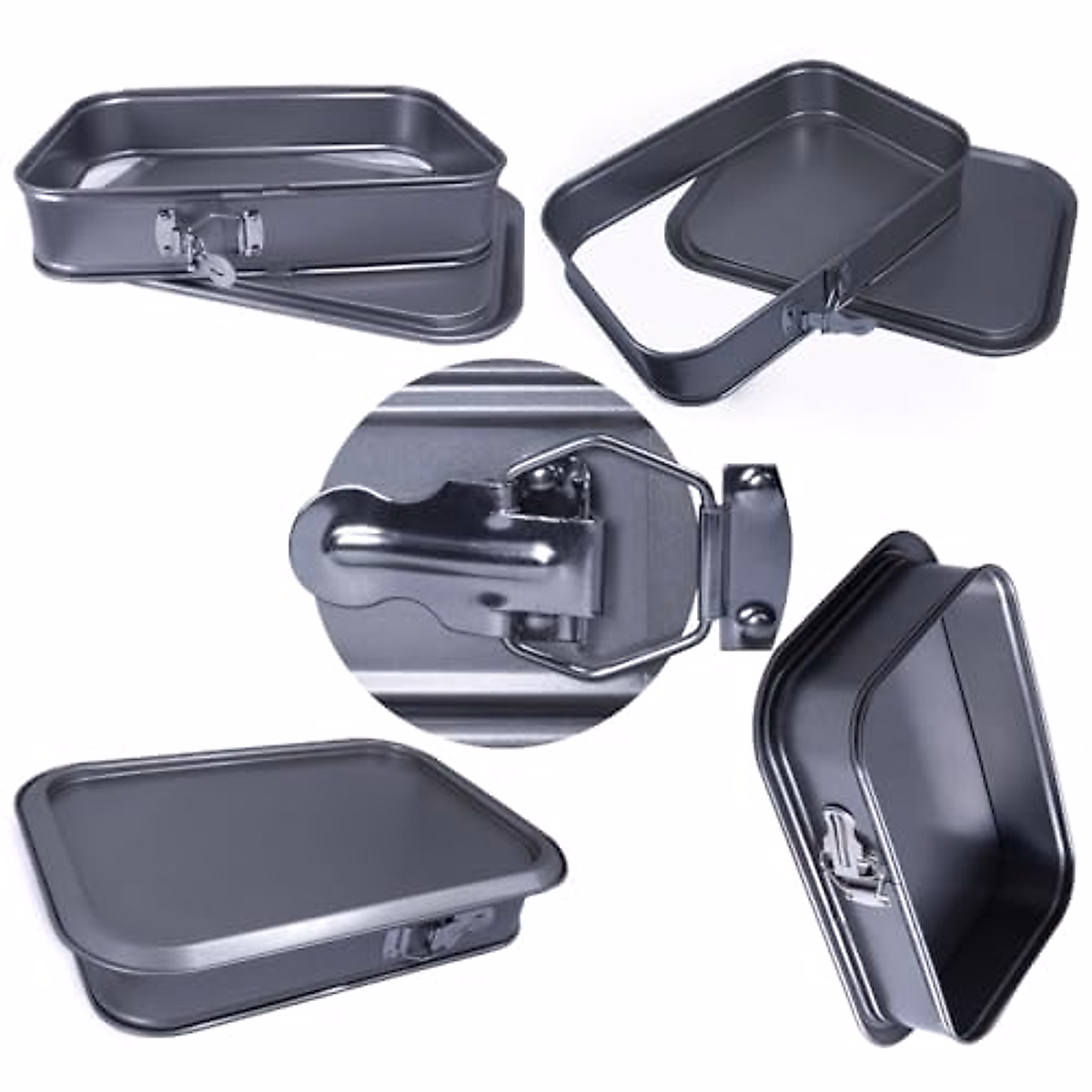 Old Tjikko Rectangular Springform Cake Pan, 14 x 9-Inch Rectangle Cheesecake Pan, Tiramisu Bakeware with Accessory,Removable Bottom,Non-Stick Baking Pan Mold,Leak Proof,Black