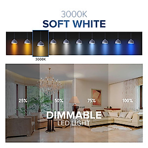 Xtricity LED 5.5W Flame Tip Clear Filament Chandelier Bulbs, 60W Equivalent Chandler Light Bulbs, 500 Lumens, 3000K Soft White, Dimmable, 120V, E26 Medium Base, Energy Star, Clear (6 Pack)