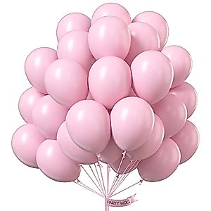 PartyWoo Pastel Pink Balloons, 51 pcs 12 Inch Pink Balloons, Baby Pink Balloons for Balloon Garland Balloon Arch as Birthday Party Decorations, Wedding Decorations, Baby Shower Decorations, Pink-Q05