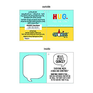 Hug Feel The Love - Quincey Bear Gnome - 9 Inch Swedish Tomte Plush Decor, Pocket Pal Gnomie Gift Ornament