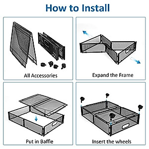SubClap Under Bed Storage Container with Wheels 1 Pack, Underbed Rolling Drawer Storage Organizer for Clothes Shoes Blankets Books, Metal Underbed Drawer Cart for Bedroom, 23.6" L x 15.9" W x 6.42" H