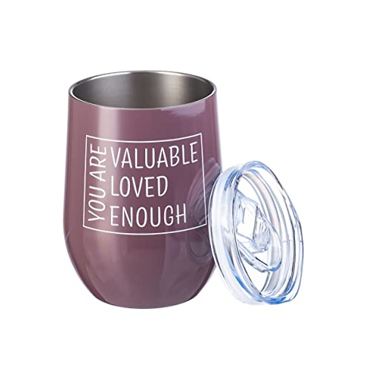 DIVERSEBEE Inspirational Gifts for Women, Men, Best Friend, Mom, Sister, Wife, Girlfriend, Boss, Coworker, Nurses, Thank You Encouragement Birthday Wine Gifts,Insulated Wine Tumbler with Lid (Plum)