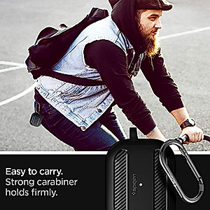Spigen Rugged Armor Designed for Airpods Pro Case Cover Protective Airpods Pro Case with Keychain - Matte Black