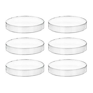 6PK Plastic Petri Dishes with Lids - 6" Diameter, 0.75" Depth - Molded in Polypropylene - Reusable, Autoclavable - Translucent - Eisco Labs