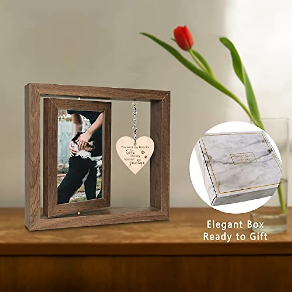 EYITUPC You Were My Favorite Hello and My Hardest Goodbye Pet Memorial Frame - Dog Memorial Gifts for Loss of Dog/Cat - Display Two 4x6