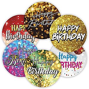 PARTH IMPEX Happy Birthday Stickers Seals Labels (Pack of 120) 2" Large Round for Gift Envelopes Cards Boxes