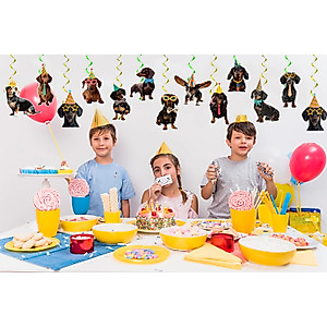 24 Pcs Dachshund Hanging Decorations Dachshund Hanging Swirls Ceiling Swirls Dachshund Birthday Party Supplies for Dachshund Party Decorations Funny Dog Decorations