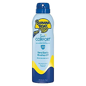 Banana Boat Sunscreen SunComfort Ultra Mist Broad Spectrum Sun Care SunScreen Spray SPF 30, 6 Ounce,Packaging May Vary.