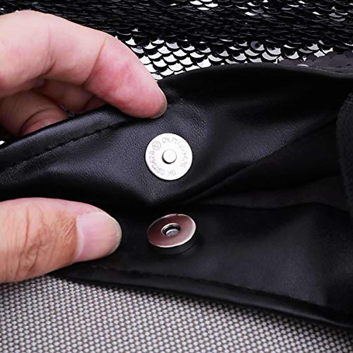 PartyKindom Travel Tote Bag Tote Bag Sequin Large Capacity Handbag Shoulder Bag Woman Shopping Bag- Black Versa Tote