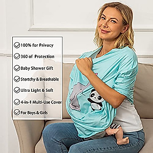 PPOGOO Nursing Cover for Breastfeeding Super Soft Multi Use for Baby Car Seat Covers Canopy Shopping Cart Cover Scarf Light Blanket Stroller Cover