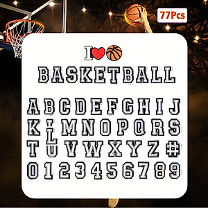 Costierna Basketball Shoe Charms for Croc, Basketball Sports With Letters Numbers Shoe Pins Decoration Charms Accessories for Kids Boys Teens Unisex