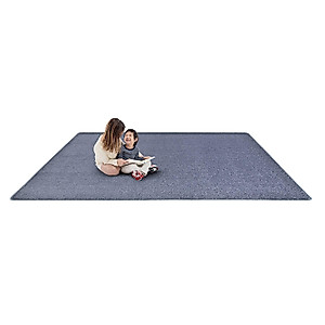 Joy Carpets Endurance Solid Colored Area Rug in Color Glacier Blue, 12' x 6'