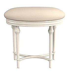 Hillsdale Furniutre Cape May Vanity Stool, Matte White