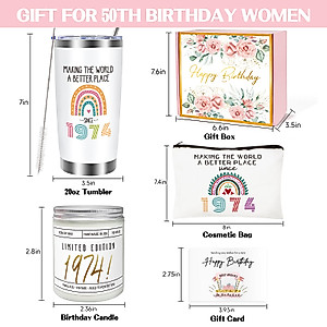 50th Birthday Gifts for Her, 50th Birhtday Gifts for Women, Women 50 Gifts, 50th Gift Baskets, Unique Funny 50th Birthday Ideas, 50 Years Old Gifts for Sister Friend Mom Wife Coworker Born in 1974