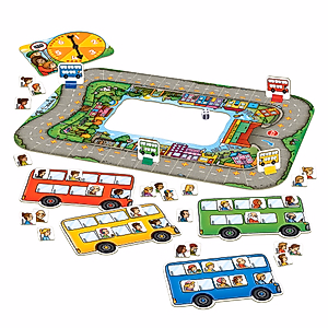 Orchard Toys Moose Games Bus Stop Game. A Fun Introduction to Addition and Subtraction. Pick up and Drop Off Passengers on Your Bus. for Ages 4-8 and for 2-4 Players