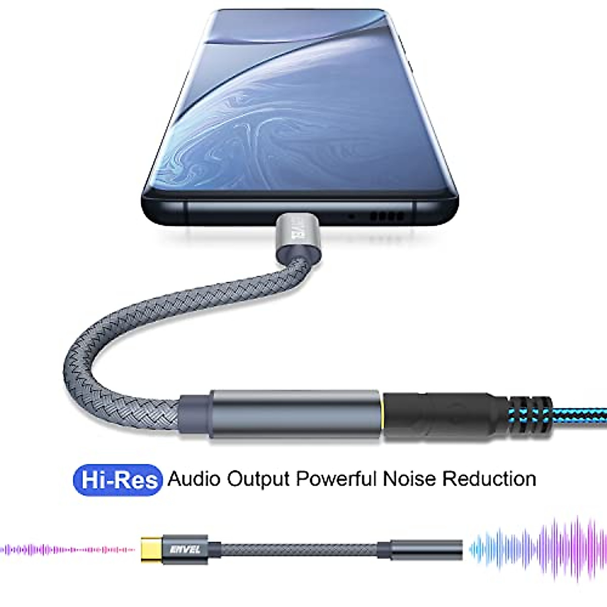 USB C to 3.5mm Jack Headphone Adapter, 2 Pack ENVEL Type C to Aux Audio Dongle Cable Compatible with iPhone 15 Pro Max Samsung Galaxy S23 S22 S21 S20 FE Ultra 5G,iPad Pro, Google Pixel 5/6/7