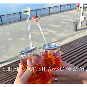 GLBEAR 12Pcs Silicone Straw Tips Cover, 8mm Reusable Straw Covers, Dust-Proof Straw Toppers,Straw Covers Cap Accessory,Straw Covers Cap,12 Colors (8mm)