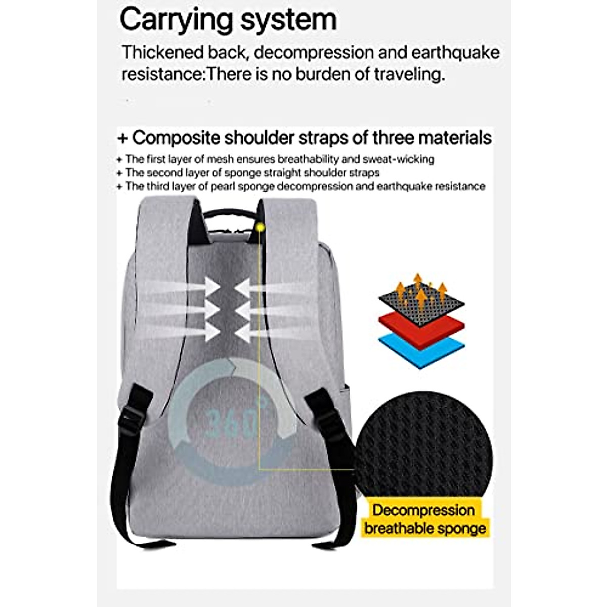 HONTUBS Sports backpack schoolbag (Blue)