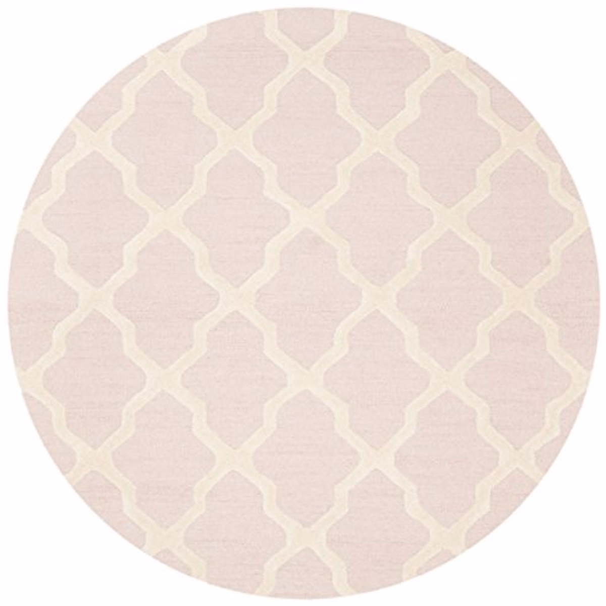 SAFAVIEH Cambridge Collection 6' Round Light Pink / Ivory CAM121M Handmade Trellis Premium Wool Area Rug