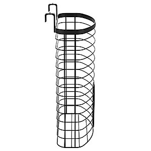 Lilimpact Over the Cabinet Kitchen Storage Grocery Bag Plastic Shopping Bag and Garbage Bag Holder Saver Dispenser Rack Stainless Steel' (Black)