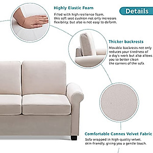 Harper & Bright Designs Pull Out Sofa Bed, Sleeper Sofa Bed with Premium Twin Size Mattress Pad, 2-in-1 Pull Out Couch Bed, Loveseat Sleeper for Living Room, Small Apartment, Beige White