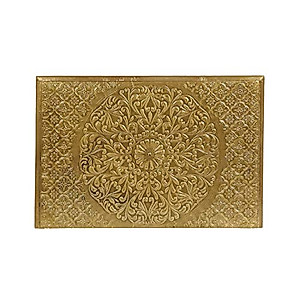 Christopher Knight Home Upson Handcrafted Boho 3 Drawer Nightstand, Gold