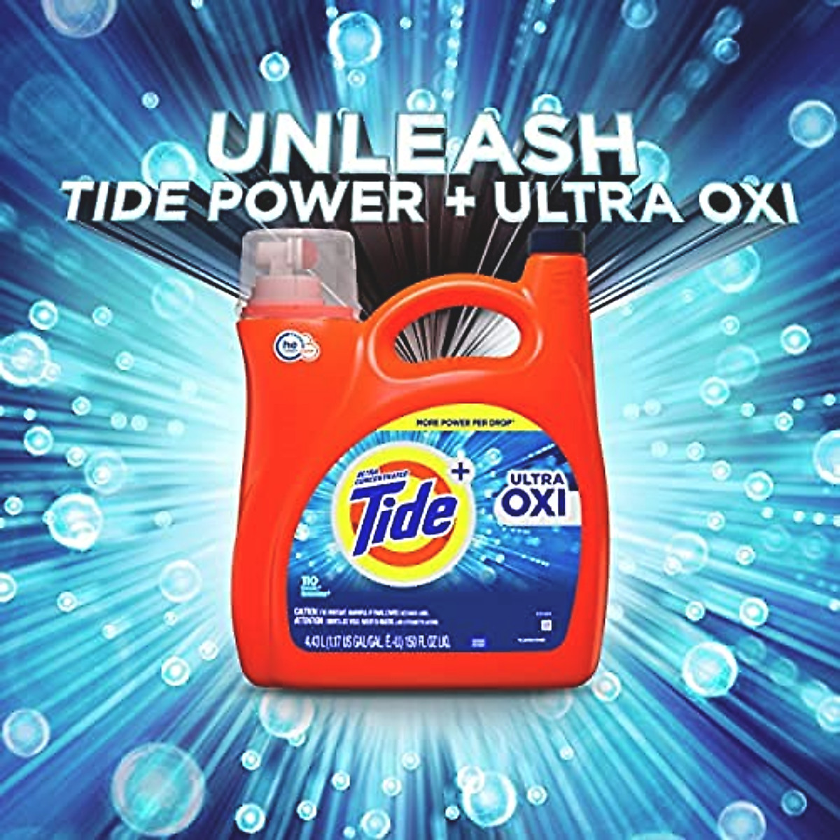 Tide Ultra Oxi Liquid Laundry Detergent 94 loads 146 fl oz HE Compatible
