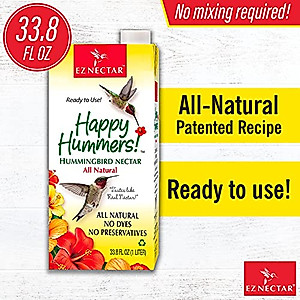 EZNectar Happy Hummers! Clear Ready-To-Use Hummingbird Nectar, 33.8 oz