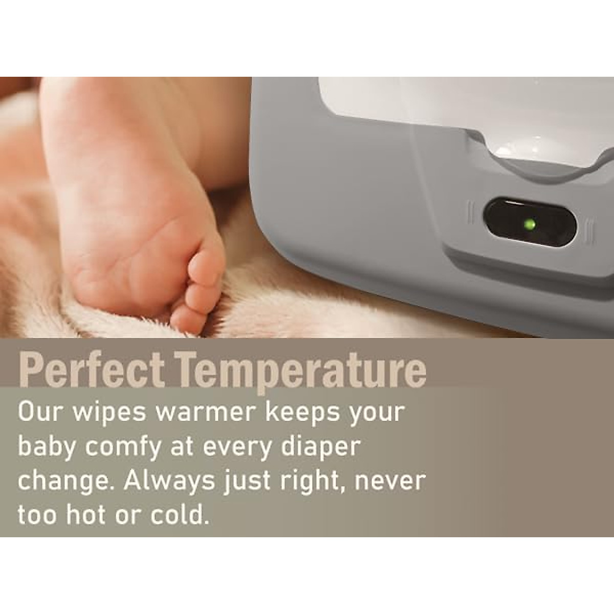 Baby Wet Wipes Warmer, Dispenser, Holder and Case - Easy Press On/Off Switch, Only Available at Amazon