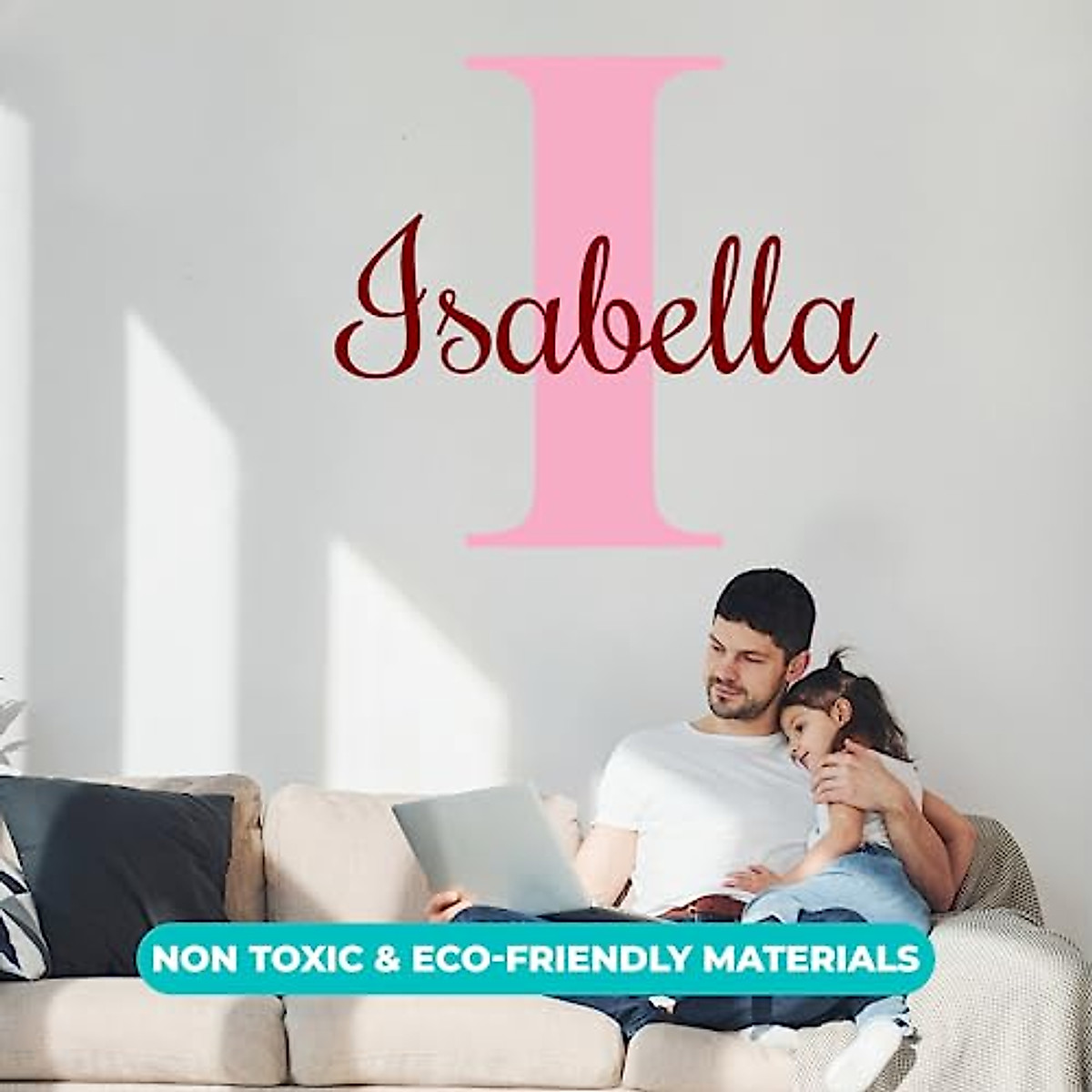 Personalized Multiple Font Wall Stickers for Baby Girl or Boy I Custom Name & Initial for Nursery Wall Decor I Wall Decal for Child Room Decorations I Multiple Sizes and Colors Options