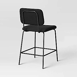 Room Essentials 2pk Square Back Upholstered Counter Height Barstools (Black)