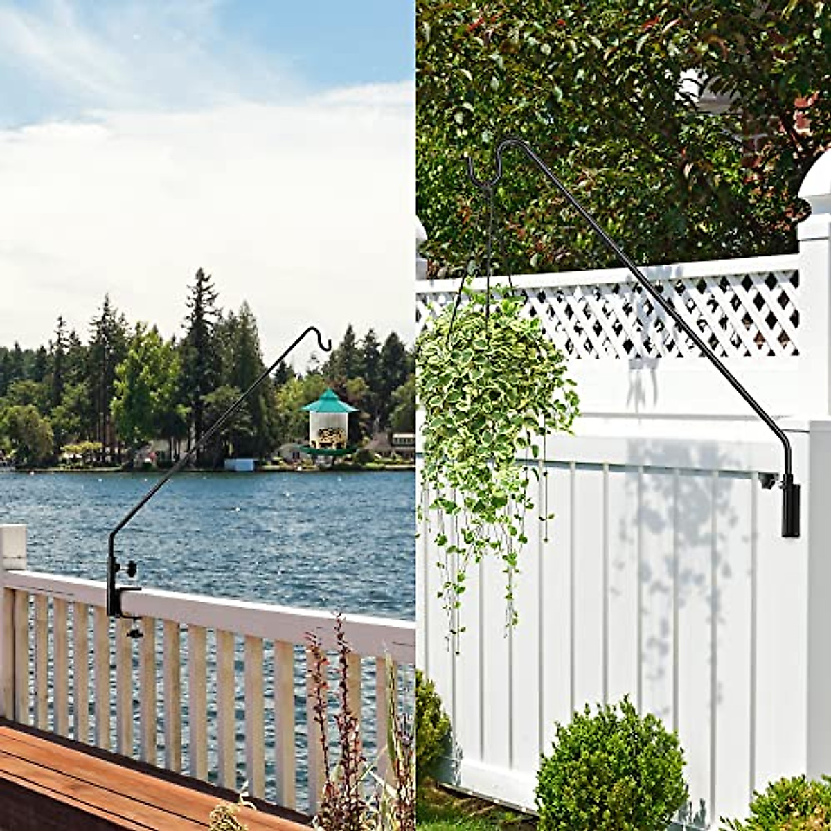 Ointo Garden Heavy Duty Deck Hook, Single Piece Solid Rod, Adjustable-360 Degree Rotary,Wall Hanging, for Bird Feeders, Planters, Suet Baskets, Lanterns, Wind Chimes, Potted Plants & More!