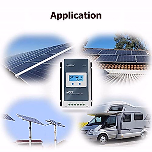 EPEVER 40A MPPT Solar Charge Controller 12/24V DC Tracer-an Series Charge Controller with MT50 Remote Meter &Temperature Sensor &RS485 Cable fit for Lithium, Sealed, AGM Battery Negative Grounded