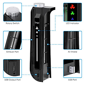 Upgraded Cooling Fan Accessories for PS5, YUANHOT Cooling System Cooler Fan for PS5 Disc and Digital Edition - Black