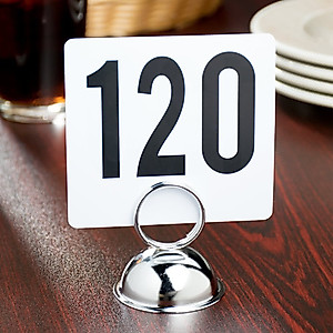 ROY TN 101 150 -Royal Industries Number 101-150 Plastic Number Card Set, Plastic, 4'' by 4'', White Base with Black Numbers