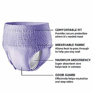 Amazon Basics Incontinence & Postpartum Underwear for Women, Maximum Absorbency, 2X Large, 14 Count, 1 Pack (Previously Solimo)