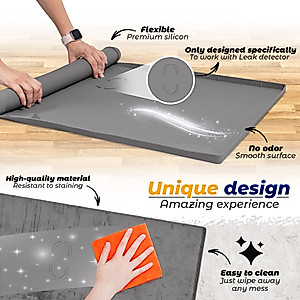 Under Sink Mat 34" x 22" Silicone, Under Sink Liner, Under Kitchen Sink Mats, Waterproof & Flexible Sink Mats for Kitchen and Bathroom - Grey